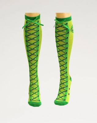 Lace Up Knee High Socks- TMNT - Spencer's