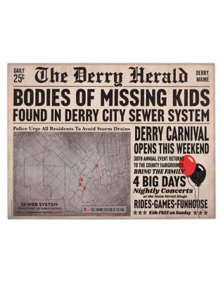 Derry Herald Newspaper Sign - It - Spencer's