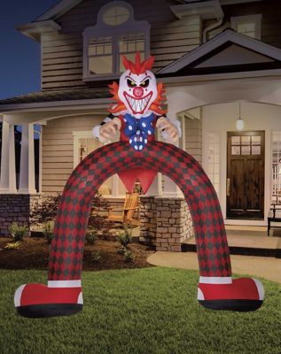 12 Ft LED Scary Clown Archway Inflatable Decoration - Spencer's