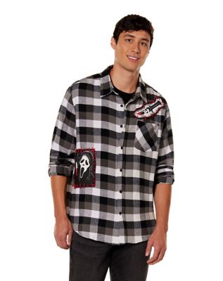 Adult Ghost Face Flannel Shirt - Spencer's