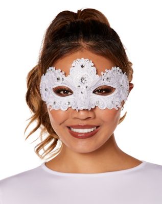 Angel White Lace Eye Half Mask - Spencer's