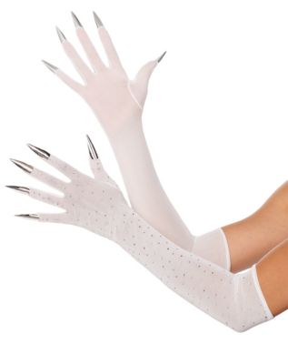Rhinestone Claw Angel Gloves - Spencer's