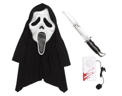 Ghost Face Costume Kit with Voice Changer - Spencer's