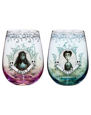 Corpse Bride Stemless Glass Set 13 oz. - 2 Pack - Spencer's
