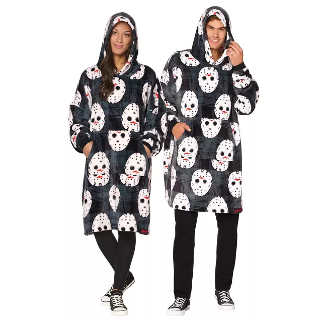 Adult Jason Voorhees Print Snugarumi Hoodied Shirt Costume - Friday the ...
