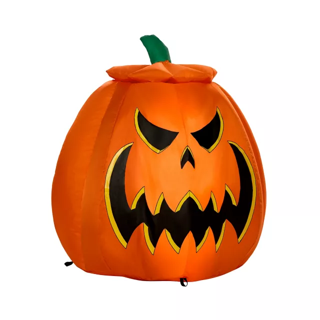 3 Ft 7 In Light-Up Animated Rising Pumpkin Cat Inflatable Decoration ...