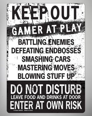Keep Out Gamer at Play Tin Sign - Spencer's