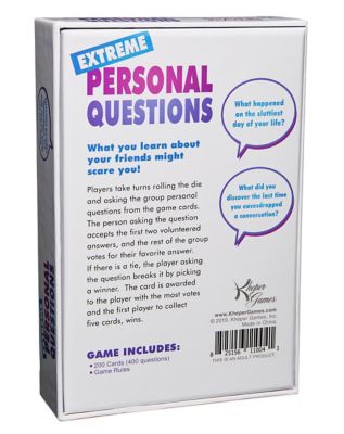 Extreme Personal Questions Card Game - Spencer's