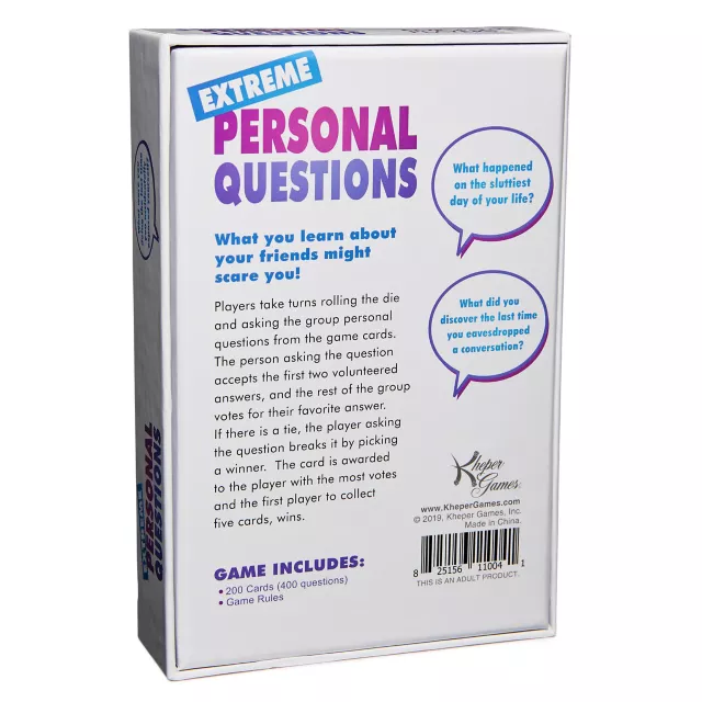 Extreme Personal Questions Card Game - Spencer's