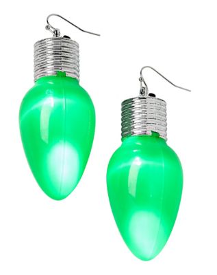 Green Light Bulb Light-Up Dangle Earrings - Spencer's