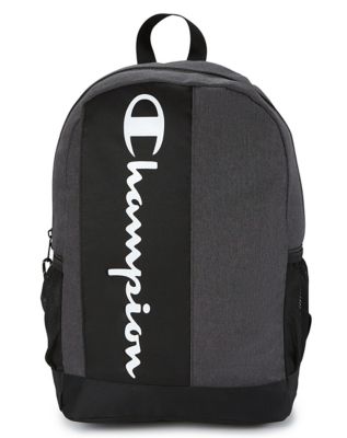 Black and Gray Vertical Logo Backpack - Champion - Spencer's