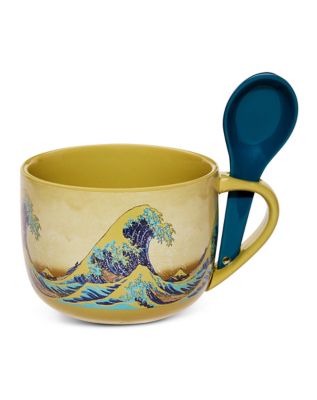 Great Wave Soup Mug with Spoon - 20 oz. - Spencer's