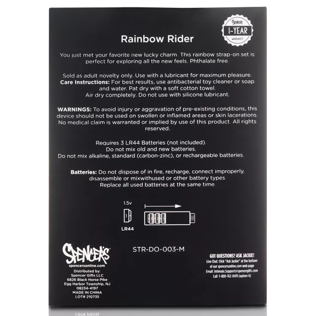 Rainbow Rider Vibrating Strap On Set 6 Inch - Hott Love Extreme - Spencer's