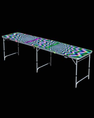 Glowing Psychedelic Beer Pong Table - 8 ft. - Spencer's