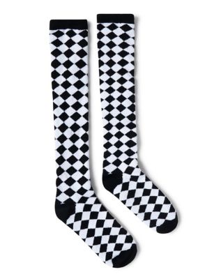 Checkered Diamond Knee High Socks - Spencer's