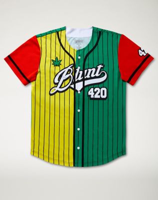 Rasta 420 Blunt Baseball Jersey - Spencer's