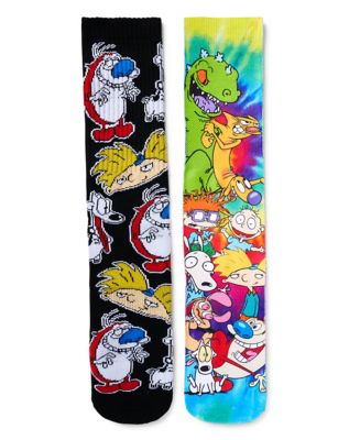 Nick Rewind Crew Socks 2 Pair - Nickelodeon - Spencer's
