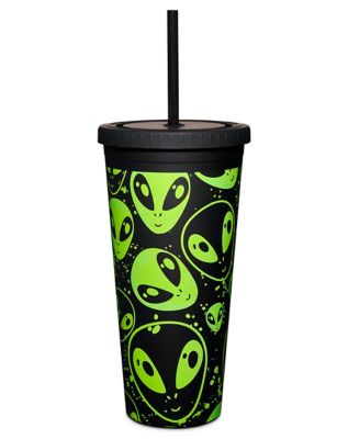 Alien Face Cup with Straw - 24 oz. - Spencer's