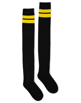 Yellow Stripe Knee High Socks - Spencer's