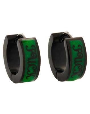 Glow In The Dark Fuck Huggie Hoop Earrings 18 Gauge Spencers