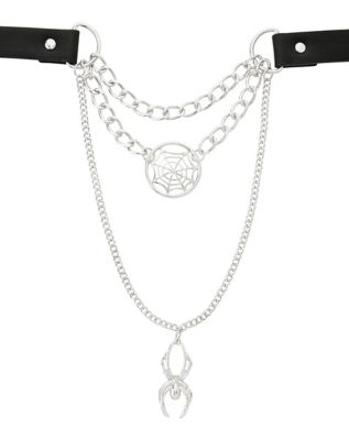 Triple Chain Spider and Web Choker Necklace - Spencer's