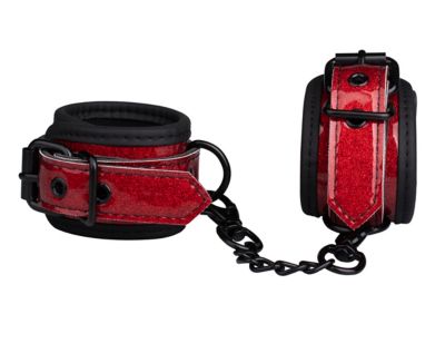 Red Glitter Handcuffs - Pleasure Bound - Spencer's