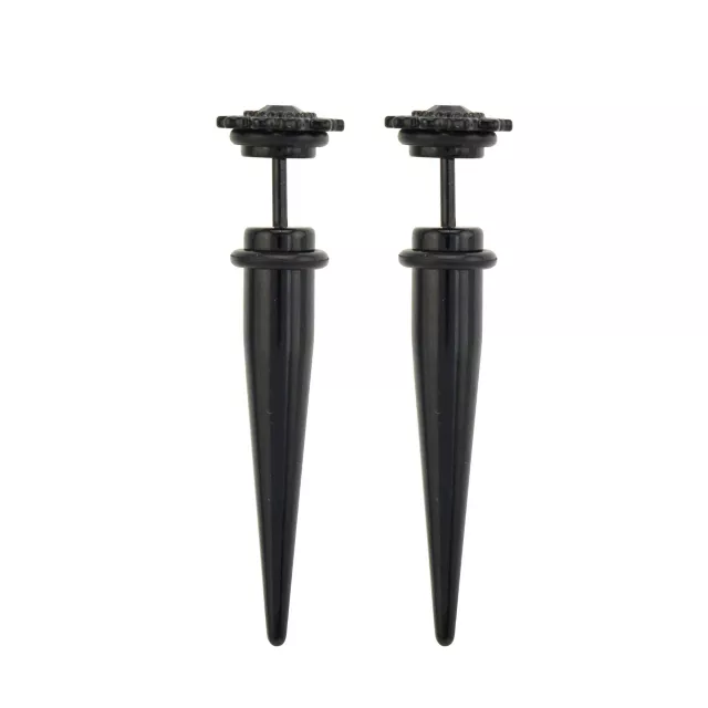 Black CZ Filigree Fake Tapers - 14 Gauge - Spencer's