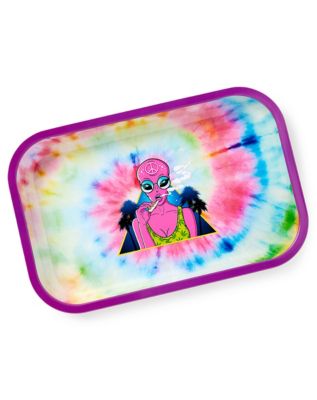 Tie Dye Smoking Alien Tray - Spencer's