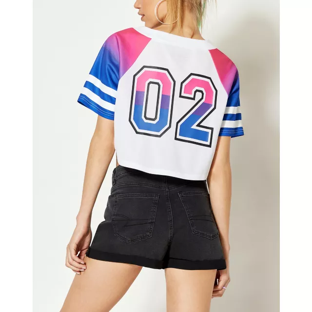 Both Teams Bisexual Pride Cropped Jersey - Spencer's