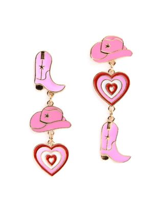 Cowgirl Heart Boot and Hat Dangle Earrings - Spencer's