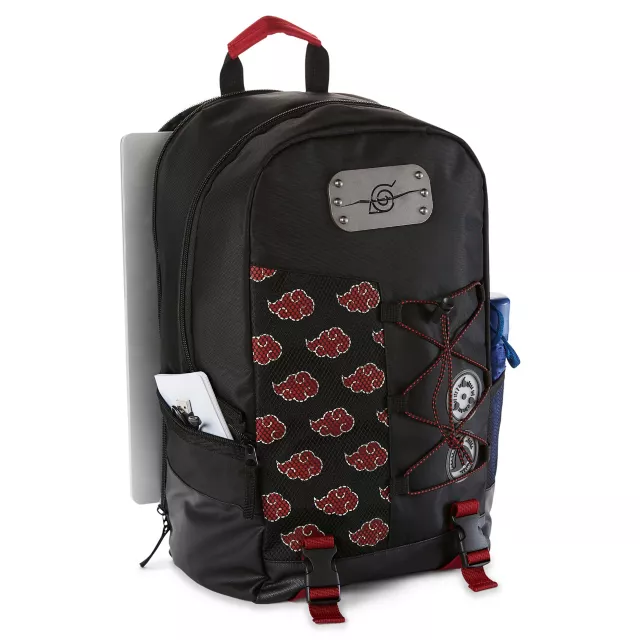 Akatsuki Anti-Leaf Metal Badge Mesh Backpack - Naruto Shippuden - Spencer's