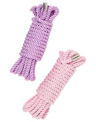 Pink and Purple Silky Shackles Bondage Rope 2 Pack - Pleasure Bound ...