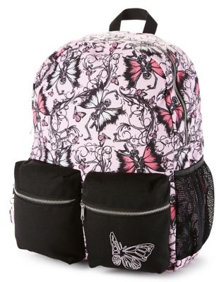 Pink Dancing Butterfly Skeleton Backpack - Spencer's