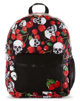 Black Cherry Skull Backpack - Spencer's