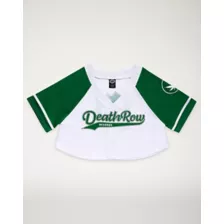 Weed Leaf Cropped Baseball Jersey- Death Row Records - Spencer's