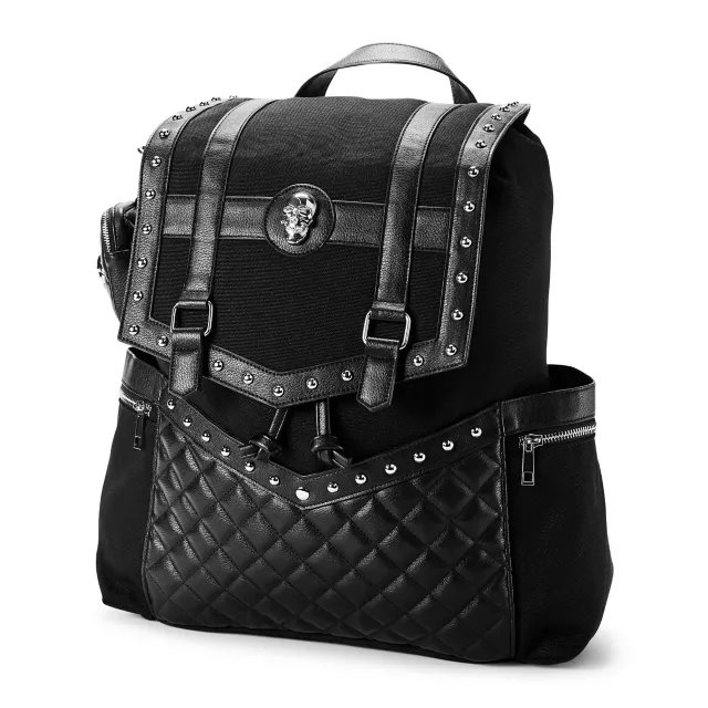 Black Studded Skull Rucksack Backpack - Spencer's