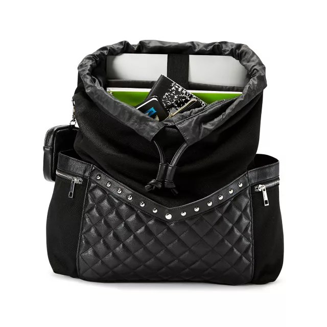 Black Studded Skull Rucksack Backpack - Spencer's