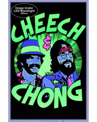 Cheech & Chong Faces Black Light Poster - Spencer's