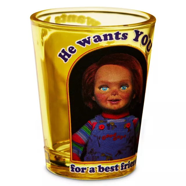Chucky Wants You Shot Glass 15 Oz Spencers 0335