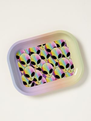 Iridescent Alien Heads Tray - Spencer's