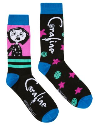 Coraline Neon Crew Socks - 2 Pair - Spencer's