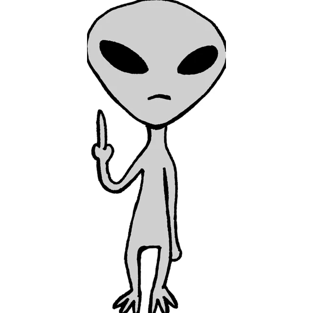 Middle Finger Alien T Shirt - Spencer's