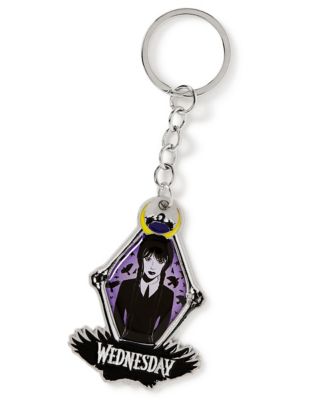 Silver and Purple Wednesday Keychain - Wednesday - Spencer's