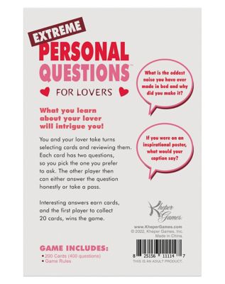 Extreme Personal Questions for Lovers Game - Spencer's