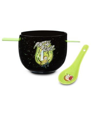 Rick and Morty Bowl and Utensil Set - Spencer's