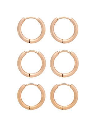Multi-Pack Thick Huggie Hoop Earrings - 3 Pack - Spencer's