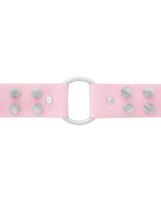 Pink Faux Leather Spiked Choker Necklace - Spencer's