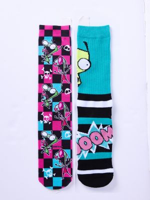 Multi-Pack Zim and Gir Crew Socks 2 Pair - Invader Zim - Spencer's