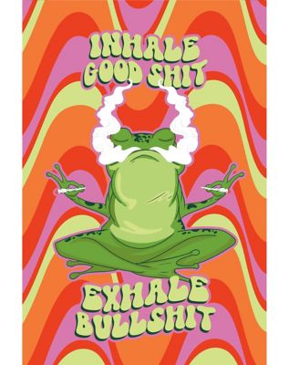 Inhale Good Shit Exhale Bullshit Frog Poster - Spencer's