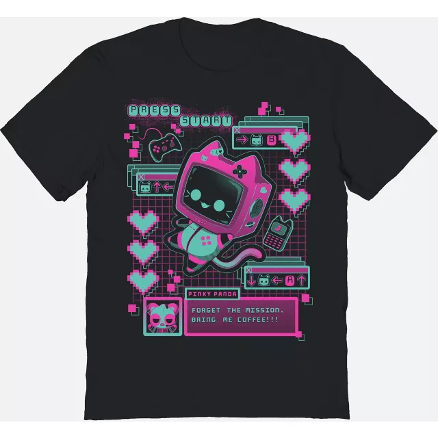 Neon Gaming Press Start T Shirt - Cosmic Boop - Spencer's